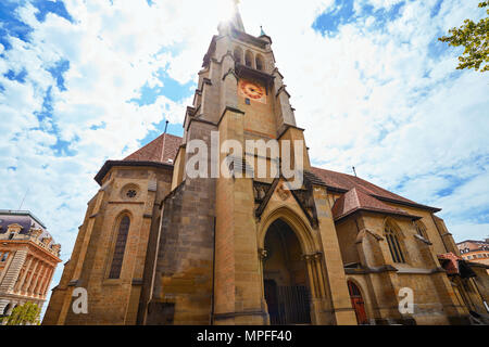 City skyline and St Francois Church, Lausanne, Vaud, Switzerland Stock ...