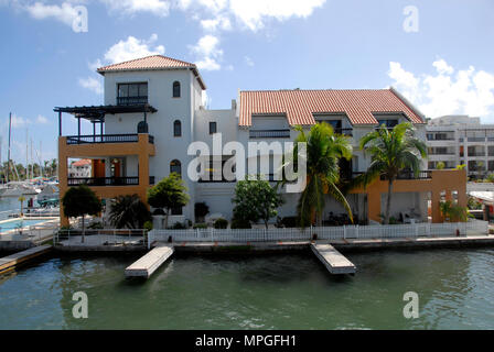 Waterside buildings and marina, St Maarten, Caribbean Stock Photo - Alamy