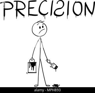 Cartoon of Businessman With Brush and Paint Can Painting the Word ...