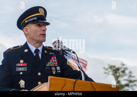 Sergeant Major of the Army, Daniel A. Dailey addresses the crowd during ...