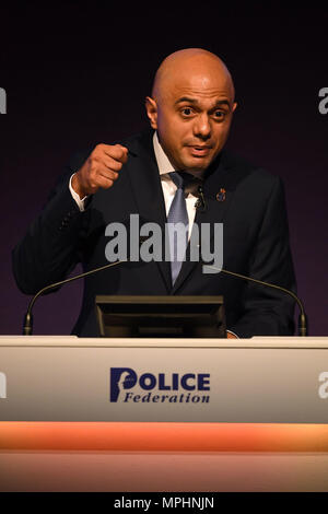 Home Secretary Sajid Javid speaking at the annual conference of the ...
