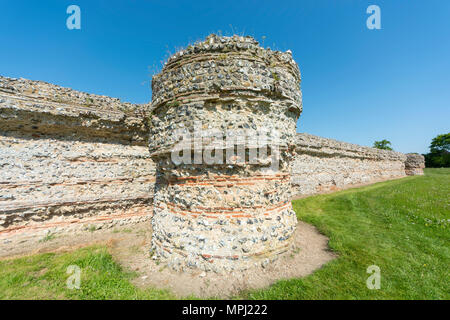 Burgh Castle east wall Stock Photo - Alamy
