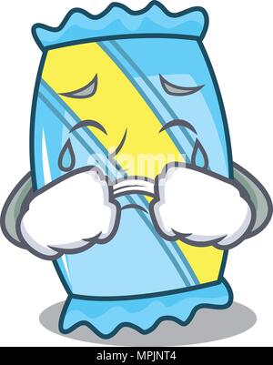 Cute character lollipop with crying and tears emotion, sad face ...