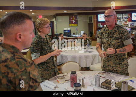 U.S. Marine Corps Col. Karin R. Fitzgerald, incoming commanding officer ...