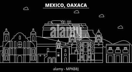Mexico, Oaxaca city skyline isolated vector illustration, icons Stock ...