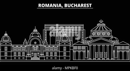 Bucharest, Romania famous landmark sketch. Lineart drawing by hand ...