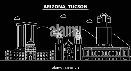Arizona Tucson architecture line skyline illustration. Linear vector ...