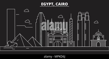 Outline Cairo skyline with landmarks. Vector illustration. Business ...