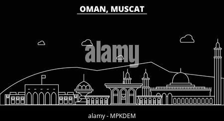 Oman, Muscat line travel skyline set. Oman, Muscat outline city vector ...