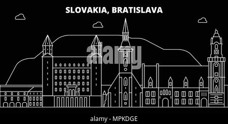 Bratislava, Slovakia famous Travel Sketch. Lineart drawing by hand ...