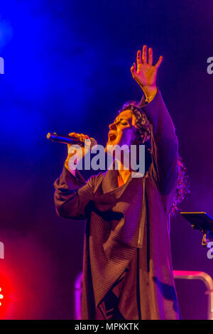 Christian singer Plumb on stage during Bid Daddy Weave concert at Jones ...