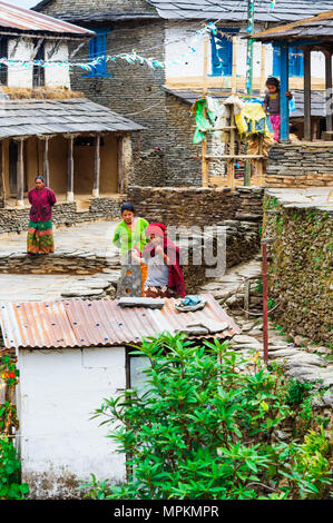 Typical Nepalese mountain village Dhampus, Nepal Stock Photo - Alamy