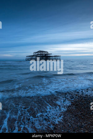 Old Brighton Pier viewed from the pebble beach Stock Photo - Alamy