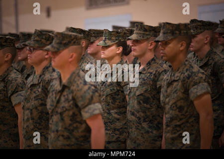 U.S. Marine Corps Pfc. Maria Daume, center, a mortarman assigned to ...