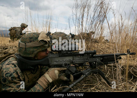 U.S. Marine Corps Cpl. Jourdan Thompson, a machine gunner with Company ...