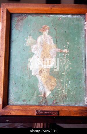Flora, Roman goddess of flowers and the season of spring. With a ...