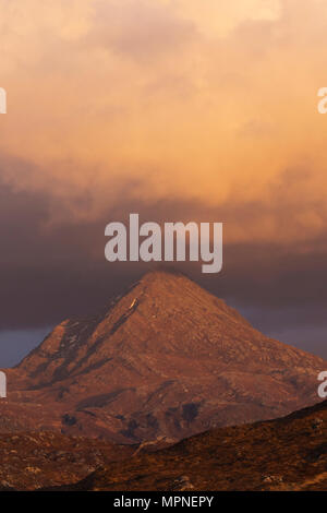 Ben Stack mountain and sunlit clouds, Sutherland Stock Photo - Alamy
