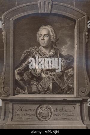Marshal Maurice de Saxe, Battle of Fontenoy, 11 May 1745 (20th century ...