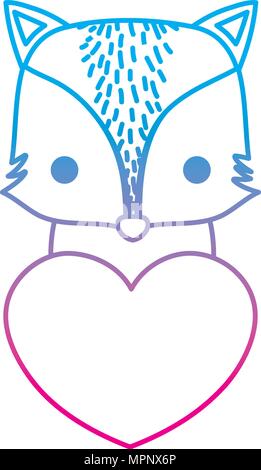 degraded line nice chipmunk animal in the float island Stock Vector ...