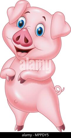 Cartoon happy pig posing Stock Vector Image & Art - Alamy