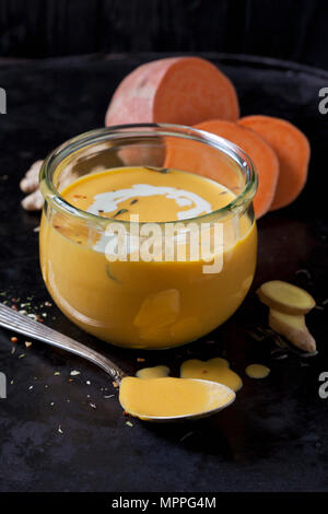 Sweet potato cream soup Stock Photo - Alamy