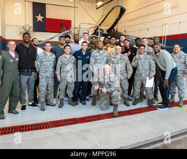 Members of the 149th Fighter Wing pose for a group photo on Joint Base ...