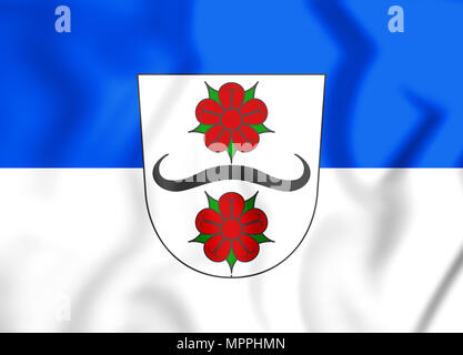 3D Flag of Hemsbach (Baden-Wurttemberg), Germany. 3D Illustration Stock ...