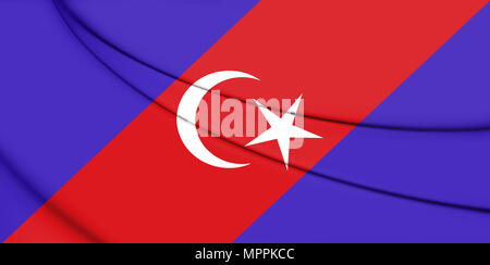 3D Flag of Kluang District (Johor), Malaysia. 3D Illustration Stock ...