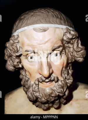 Portrait of Homer Roman Sculpture From a 200 BC Hellenistic original ...