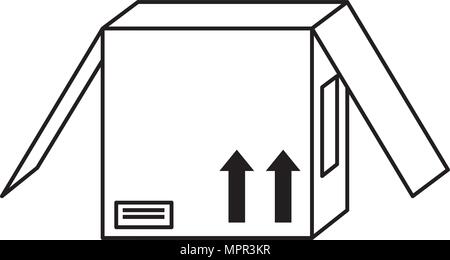 opened carton box icon over white background, colorful design. vector ...