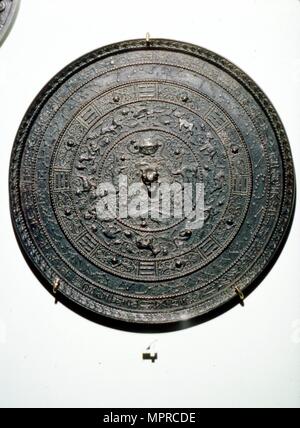 Chinese Bronze Cosmic Mirror, 2nd-3rd century. Artist: Unknown Stock ...