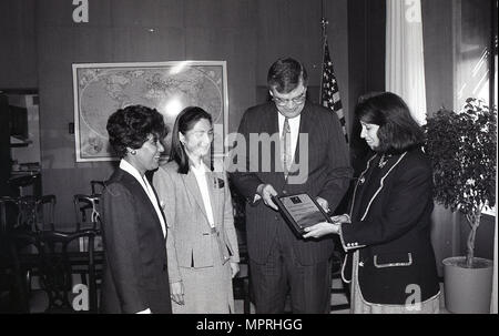 Admin. Atwood presenting general award - Woman receiving award Stock ...