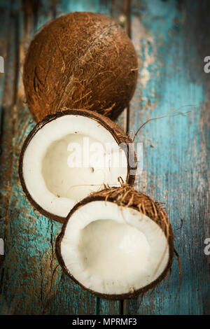 Opened coconut, close-up Stock Photo - Alamy