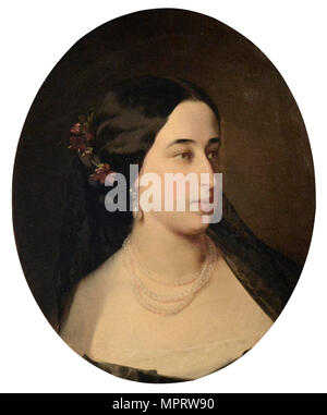 Portrait of Maria Alexandrovna Pushkina (1832-1919), 1844 Stock Photo ...