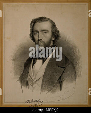 Portrait of Adolphe Sax (1814-1894), ca 1860. Private Collection Stock ...