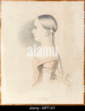 Portrait of Maria Alexandrovna Gartung (1832-1919), née Pushkina Stock ...