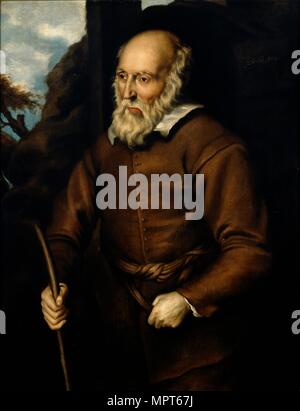 Portrait of the very old man Thomas Parr at the age of 152, according ...
