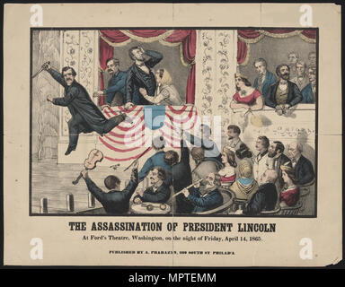 ABRAHAM LINCOLN assassination 14 April 1865 at Ford's Theatre Stock ...
