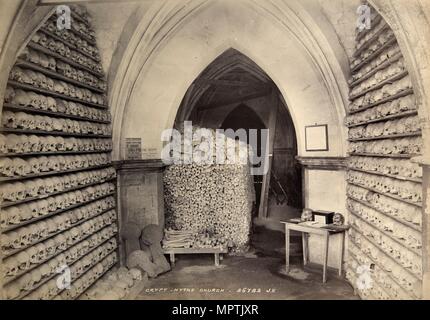 Crypt of St. Leonards church, Hythe, Kent, UK. Largest collection of ...