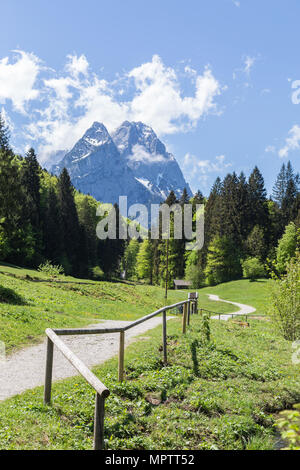 Zugspitze and Alpspitze Alps mountains panoramic view from Garmisch ...