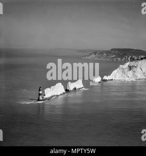 An 18th Century view of the Needles chalk rock formation as it appeared ...