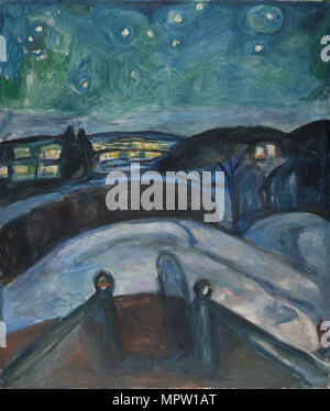 Edvard Munch, Starry Night, landscape painting, 1893 Stock Photo - Alamy