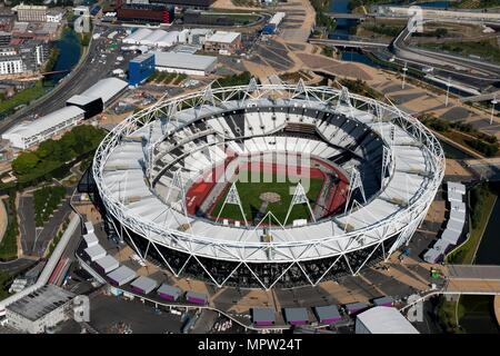 aerial view of the London Stadium, Queen Elizabeth Park, London, UK ...