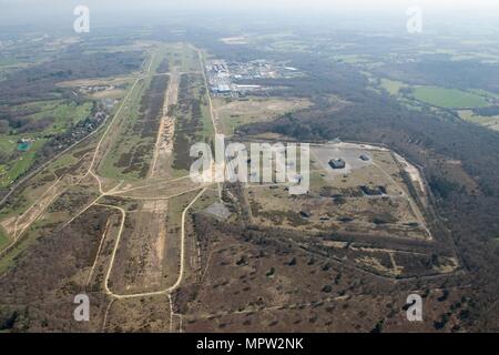 Greenham Common, West Berkshire. Former RAF and USAAF airfield, with ...