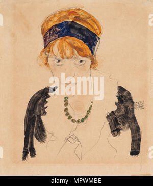 Egon Schiele - Portrait Of Wally Neuzil - 1912 Stock Photo - Alamy