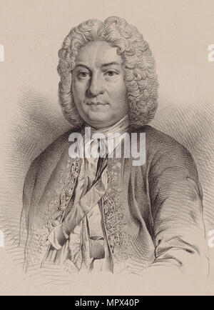 Portrait of the composer François Couperin (1668-1733), ca 1730 Stock ...