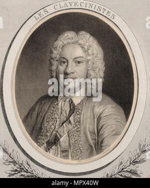 Portrait of the composer François Couperin (1668-1733), ca 1730 Stock ...