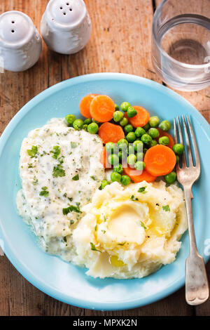 cod mash and peas Stock Photo - Alamy