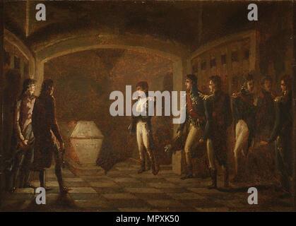 NAPOLEON BONAPARTE at the Tomb of Frederick the Great after the Battle of Jena in 1806 Stock ...