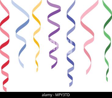 Holiday serpentine ribbons set colorful Stock Vector Image & Art - Alamy